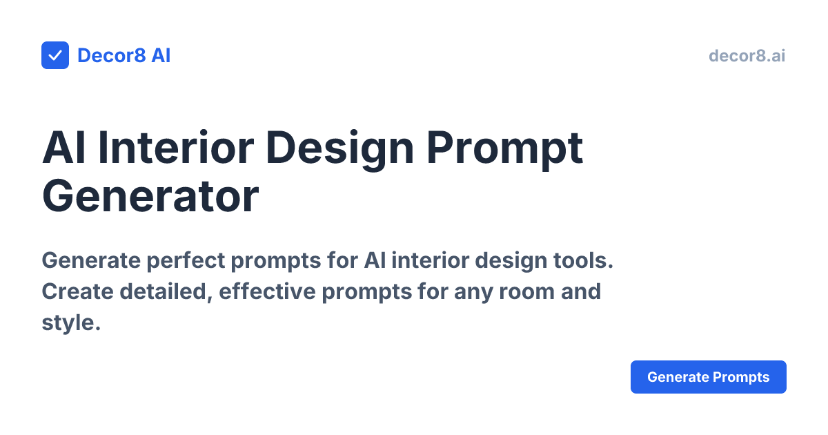 AI Interior Design Prompt Generator | Midjourney, ChatGPT, DALL-E ...