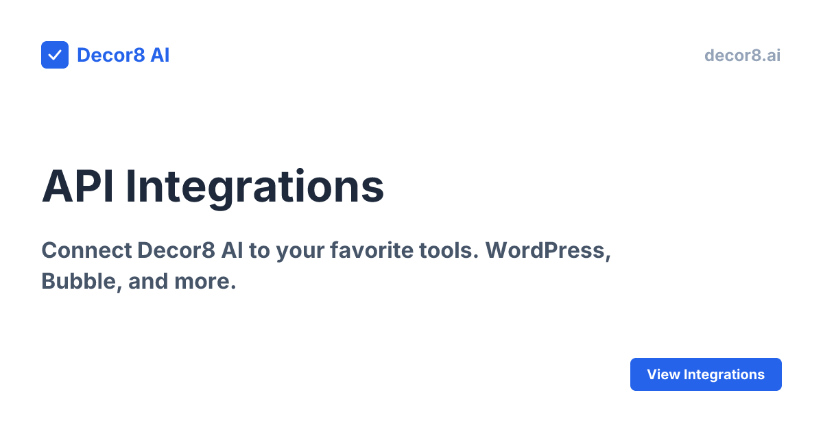 API Integrations & Plugins | Decor8 AI | Decor8 AI