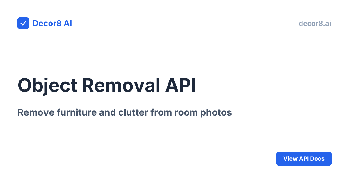 Object Removal API | Decor8 AI | Decor8 AI