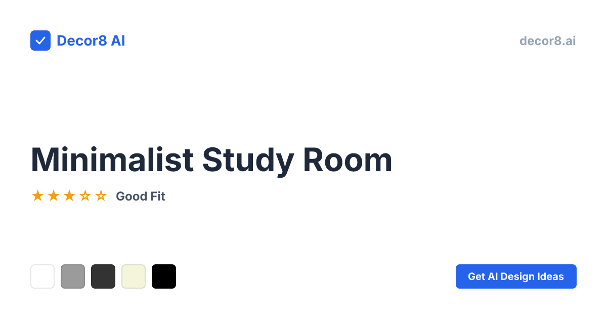 Minimalist Study Room Ideas | Minimalist Study Room Design | Decor8 AI ...